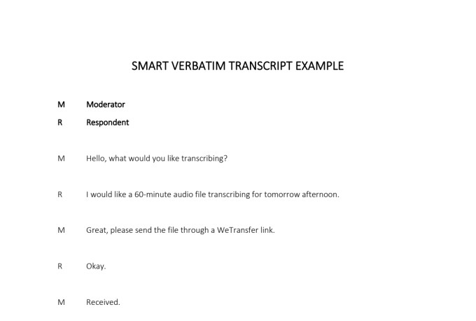 Create a smart verbatim transcript by Jadequinn24 | Fiverr